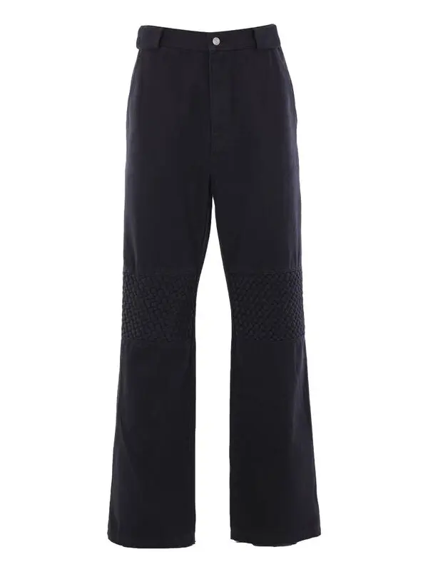 NAMACHEKO Cotton Trousers With Braided Detailing - Black
