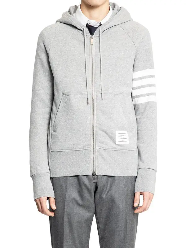Thom Browne Classic Full Zip Hoodie - Grey