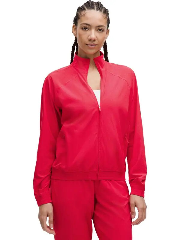 Lululemon Adapted State Perforated Track Jacket - Red Glow