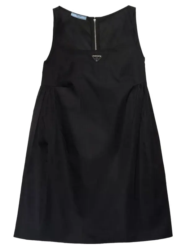 Prada Triangle-logo Mini Dress - Black