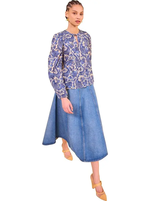 Ulla Johnson Brea Long Sleeve Blouse - Ocean