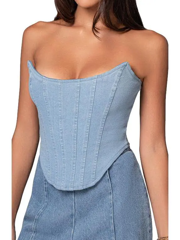 JLUXLABEL Reversible Denim Corset - Medium Wash