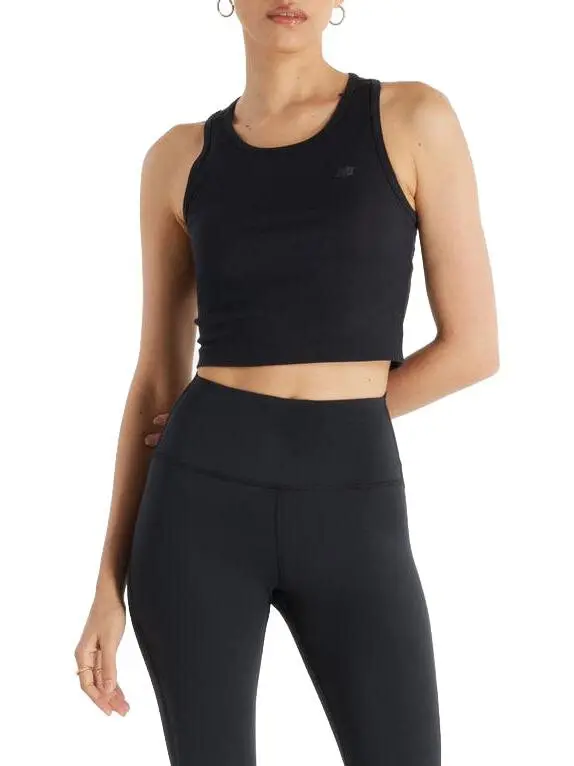 NEW BALANCE Performance Rib Crop Tank - Black