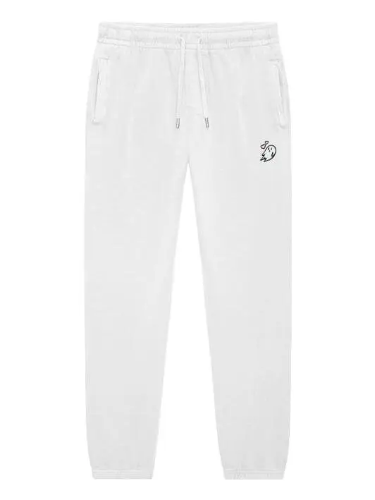 DALIX Heartly Ghost Heavy Weight Fleece Sweatpants - White