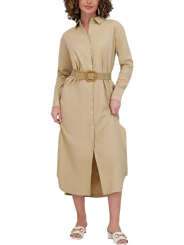 POINT Linen Blend Shirt Dress - Sand
