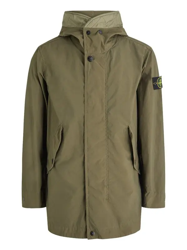 Stone Island Light Compact Shell Parka Coat - Green