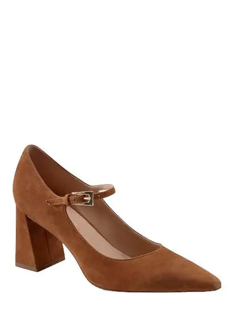 Marc Fisher Nollie Pointed Toe Pump - Medium Natural Suede