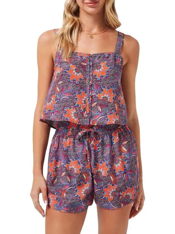 Travis Mathew Savanna Button-up Tank - Persian Red Multi