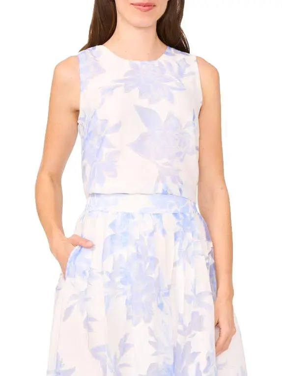 Halogen Floral Burnout Sleeveless Top - Frozen