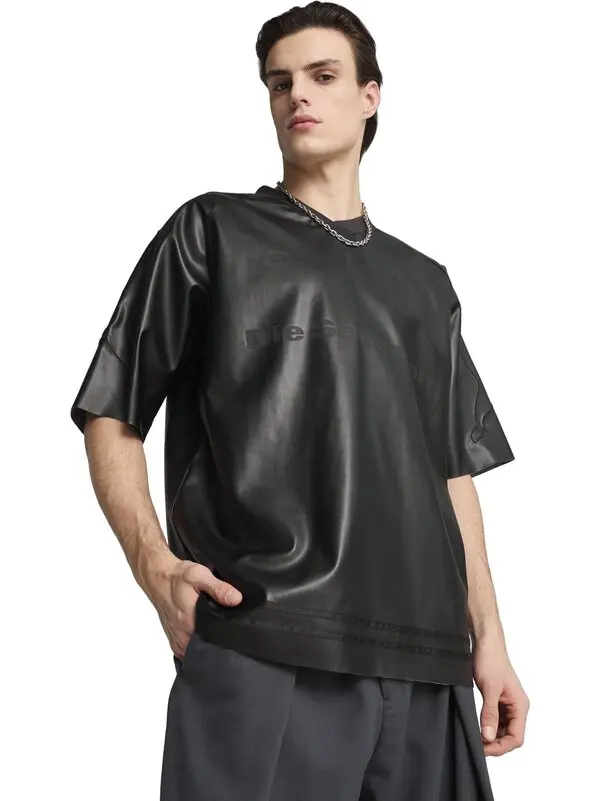 PUMA Leather-look Jersey With Graphic And Embroidery Details - Black