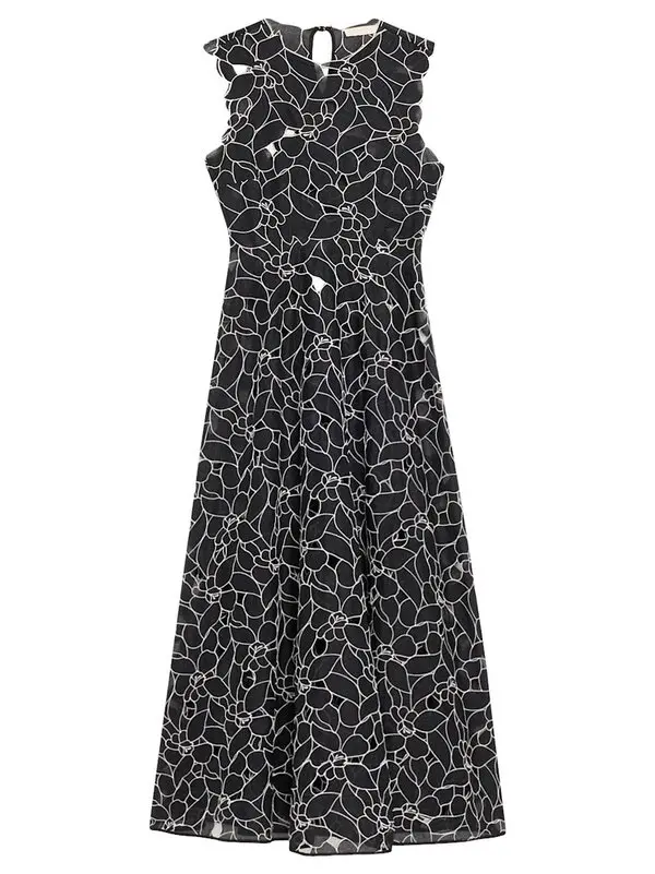 Ulla Johnson Kiana Embroidered Midi Dress - Noir