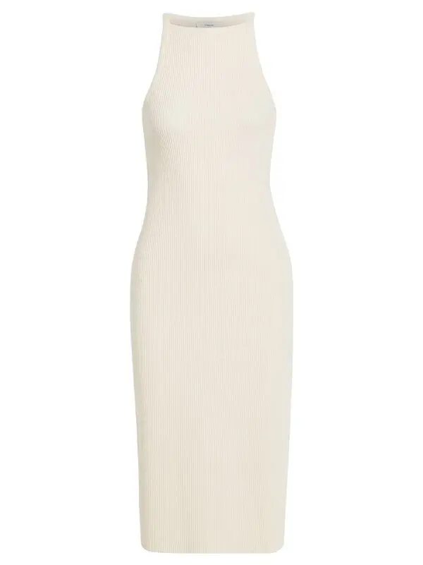 Vince Ribbed-knit Midi Dress - Cream