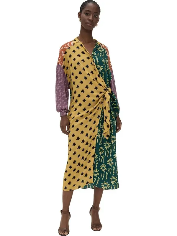 DONDE ESTEBAN Etrellitas Tie-waist Shirt Dress - Multi