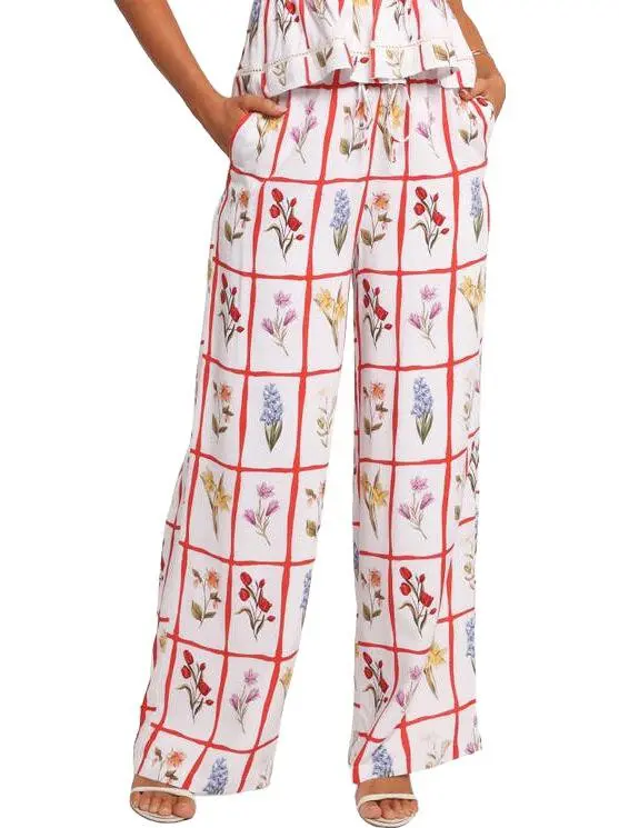 PETAL & PUP Strapless Top & Wide Leg Pants Set - Flora