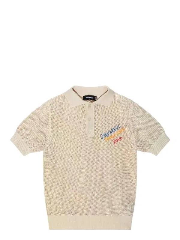 Dsquared2 Cotton Polo Top - Neutrals