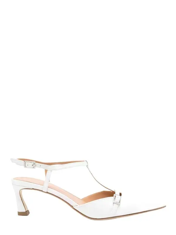 CHANTAL 50mm Leather Pumps - White