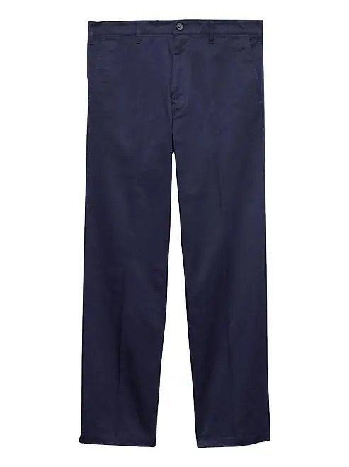 Prada Wide-leg Cotton Chino Trousers - Blue