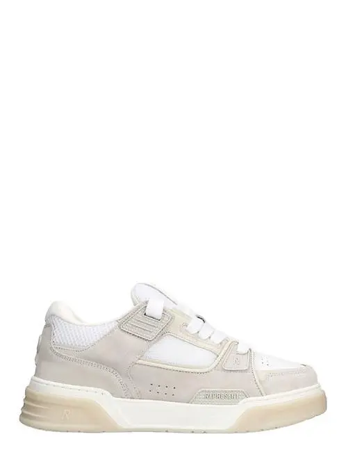 REPRESENT Studio Mesh And Suede Mid-top Trainers - Beige