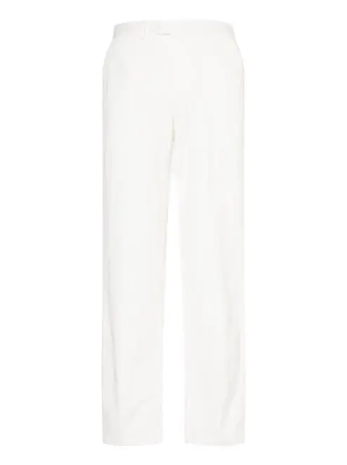 OSCAR JACOBSON Straight-leg Cotton-and-linen Trousers - Snow White