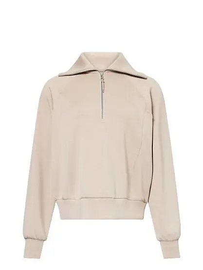Spanx Airessentials Half-zip Stretch-woven Sweatshirt - Ashwood