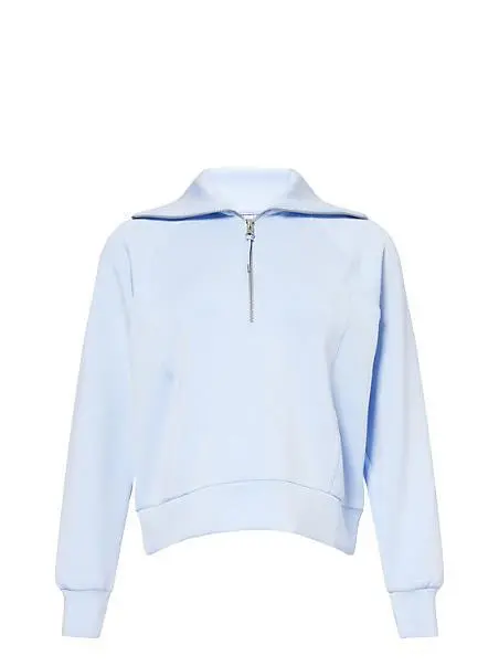 Spanx Airessentials Half-zip Stretch-woven Sweatshirt - Hydrangea