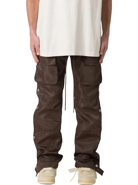 Mnml Side Snap Cargo Pants - Brown