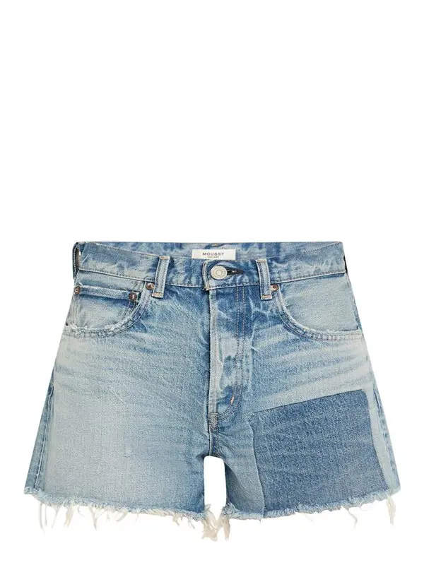Moussy Cheswold Distressed Denim Shorts - Blu