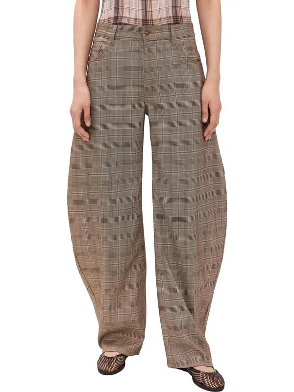 Lioness Horseshoe Plaid Pants - Check