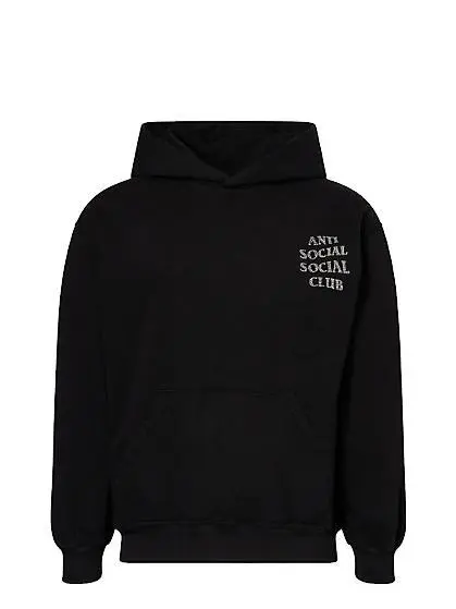 ANTI SOCIAL SOCIAL CLUB Rhinestone Logo Cotton-jersey Hoody - Black