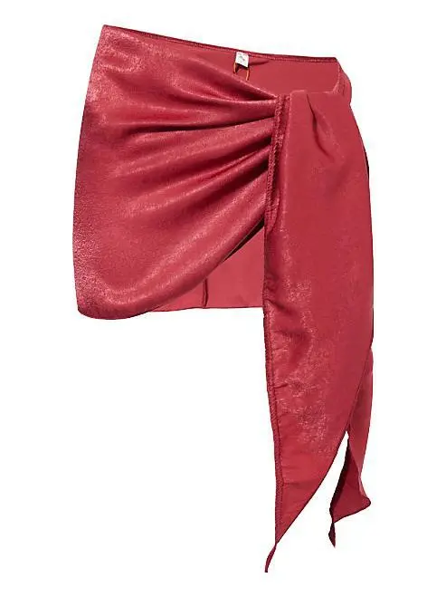 GRACEJACOB Satin Sarong - Maroon