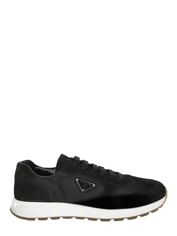 Prada Suede And Nylon Sneakers - Black