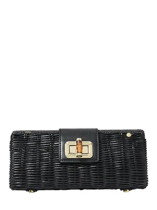 Lilly Pulitzer Leena Wicker Clutch - Noir