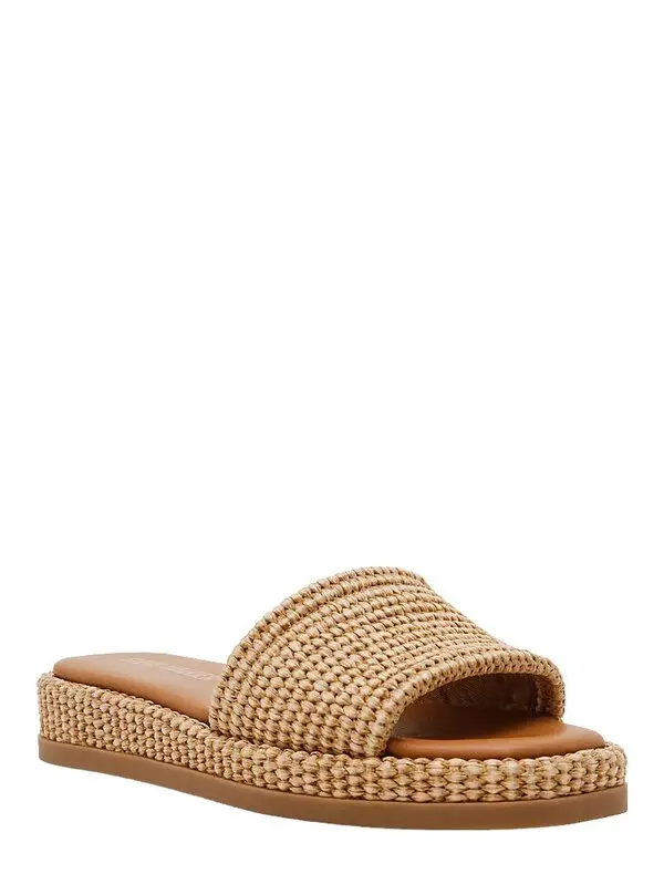 Steve Madden Boardwalk Woven Raffia Sandals - Narutal Raffia