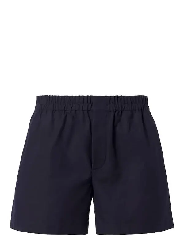 Gucci Embroidered Logo Cotton Shorts - Blue