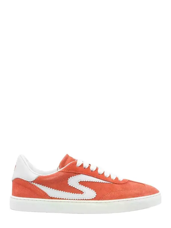 STUART WEITZMAN Leather Lace-up Sneakers - Orange