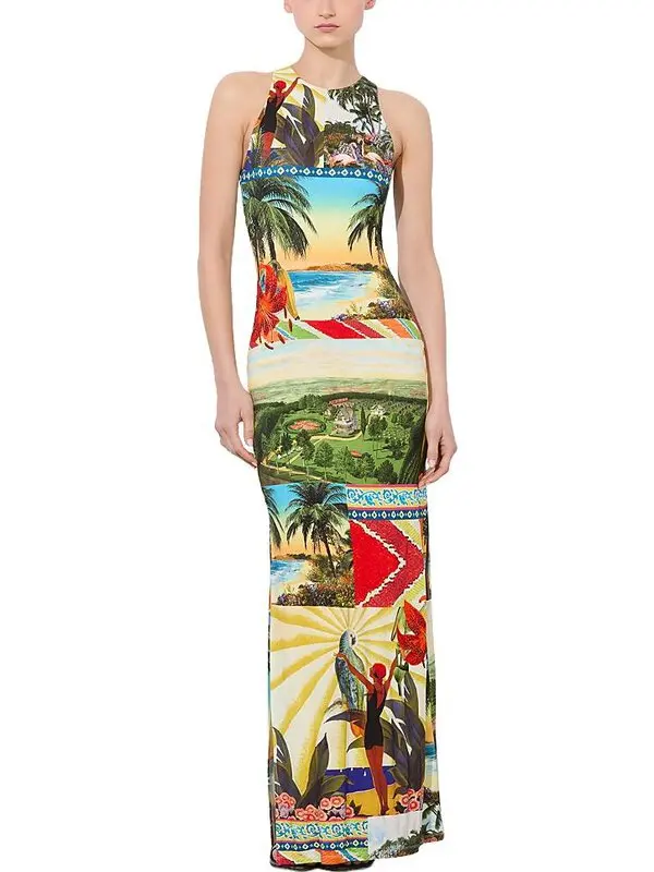 Alice + Olivia Pania Racer Neck Maxi Dress - Multi