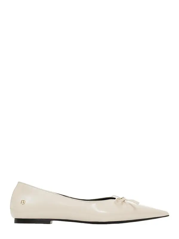 ANINE BING Hilda Pointed-toe Ballet Flats - Bone Patent