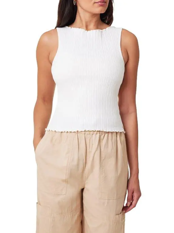 Scotch & Soda Lettuce Edge Rib Tank - Soft Ice
