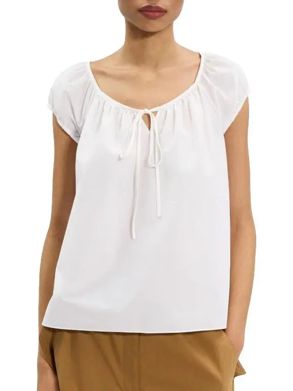 Theory Easy Tie Woven Shirt - White