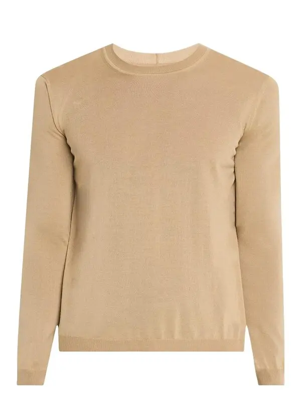Giorgio Armani Cashmere Knit Crewneck Sweater - Solid Medium Beige
