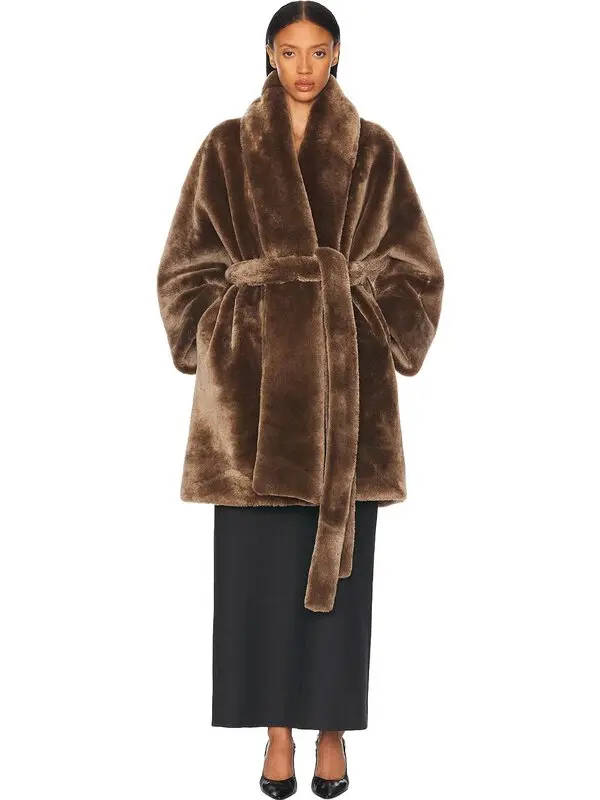 THE ROW Lucja Shearling Coat - Moss