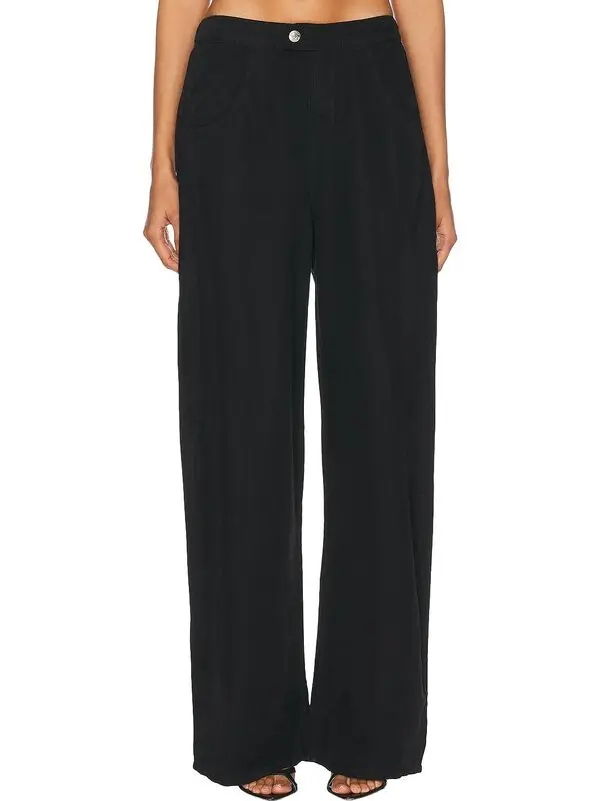 EB DENIM Eddie Bowed Linen Pant - Black