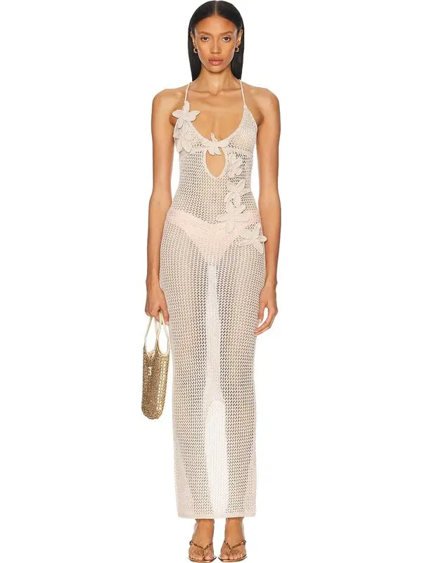 BANANHOT Hilsa Maxi Dress - Knitted Sand