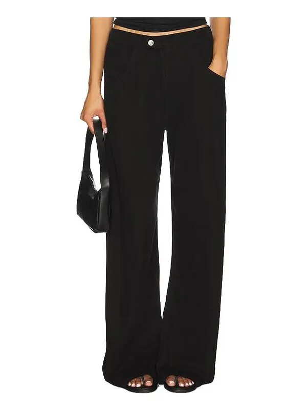 EB DENIM Eddie Bowed Linen Pant - Black