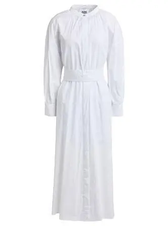 Alpha Studio Woven Shirt Midi Dress - White