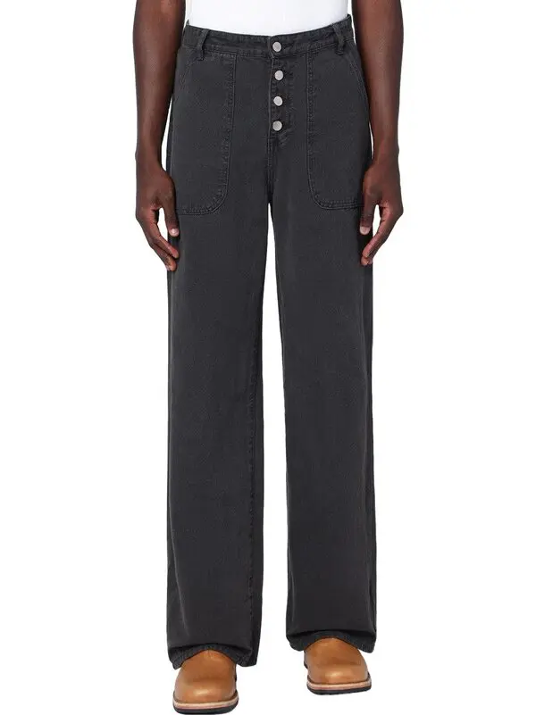 BASKETCASE Vintage Denim Wide Leg Pants - Black