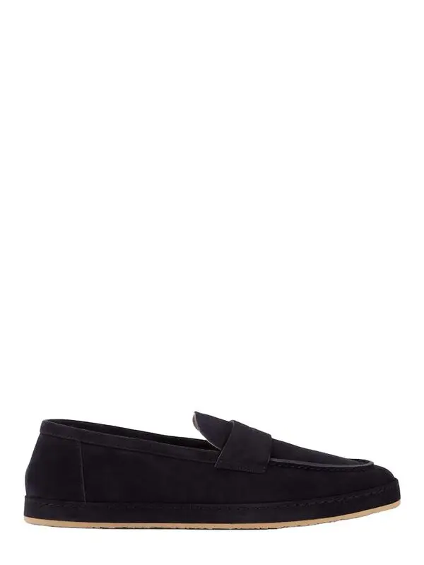 Brunello Cucinelli Suede Penny Loafers - Blue