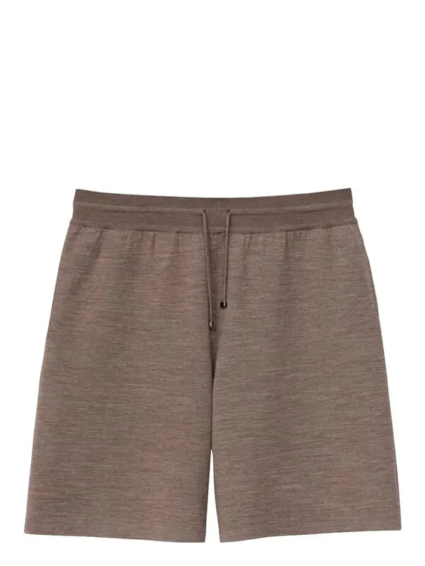 Iris Von Arnim Davao Wool Drawstring Shorts - Taupe