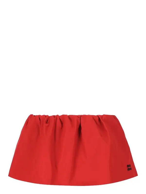 Miu Miu Poplin Miniskirt - Scarlet