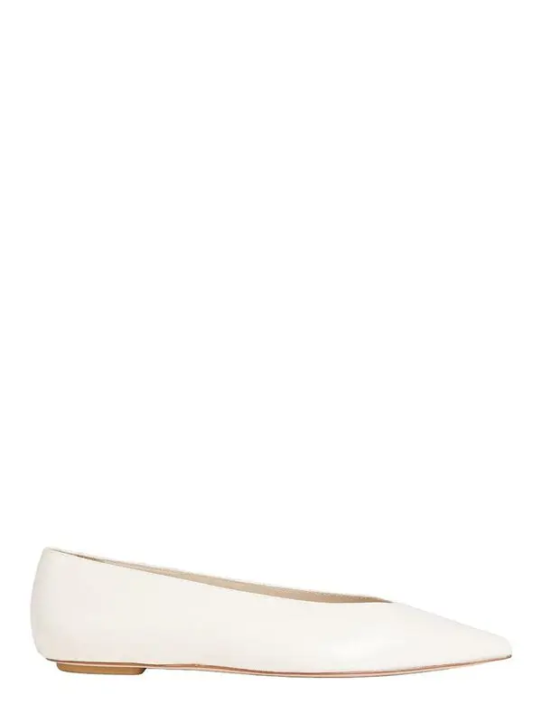 STUART WEITZMAN Lina Leather Point-toe Flats - Ivory